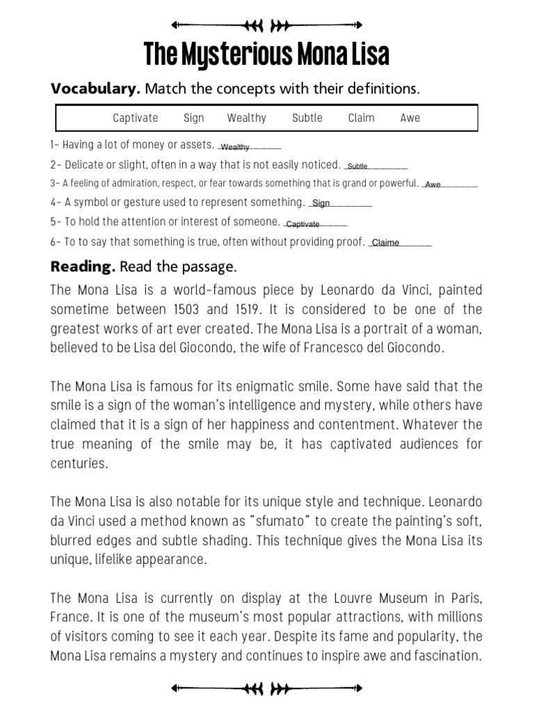 The Enigmatic Mona Lisa Explained | PDF