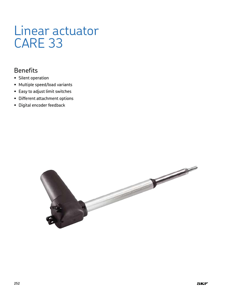Actuador Lineal Electrico CARE 33 - SKF | PDF | Actuator | Mechanical Engineering