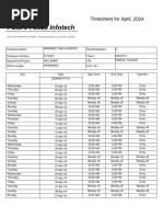 Sample JULY - 2024 - Timesheet | PDF