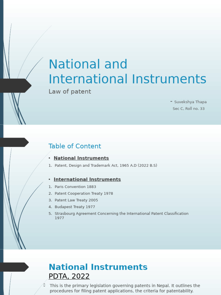 National and International Patent Instruments | PDF | Patent | Patent ...