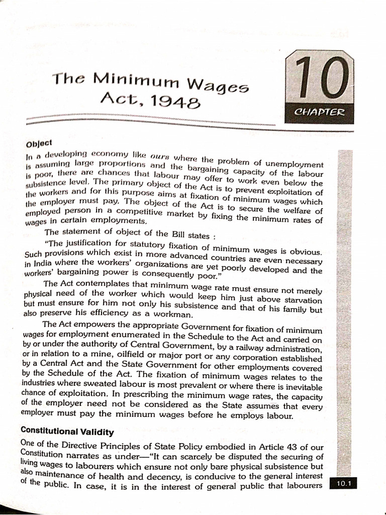 The Minimum Wages Act 1948 | PDF | Employment | Wage