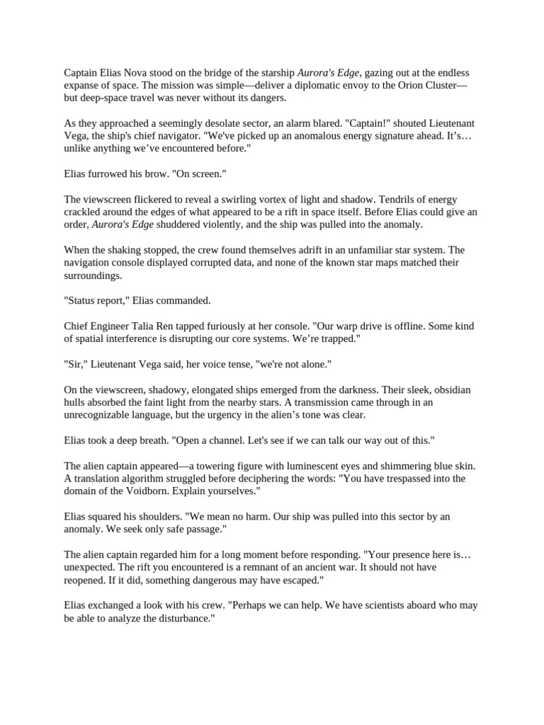 Space Adventure Story | PDF