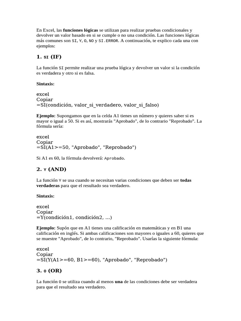 FUNCIONES LOGICAS | PDF | Matemáticas