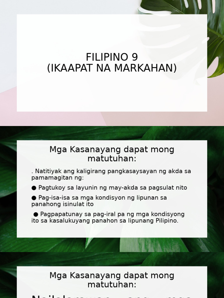 Filipino 9 Week 1 | PDF