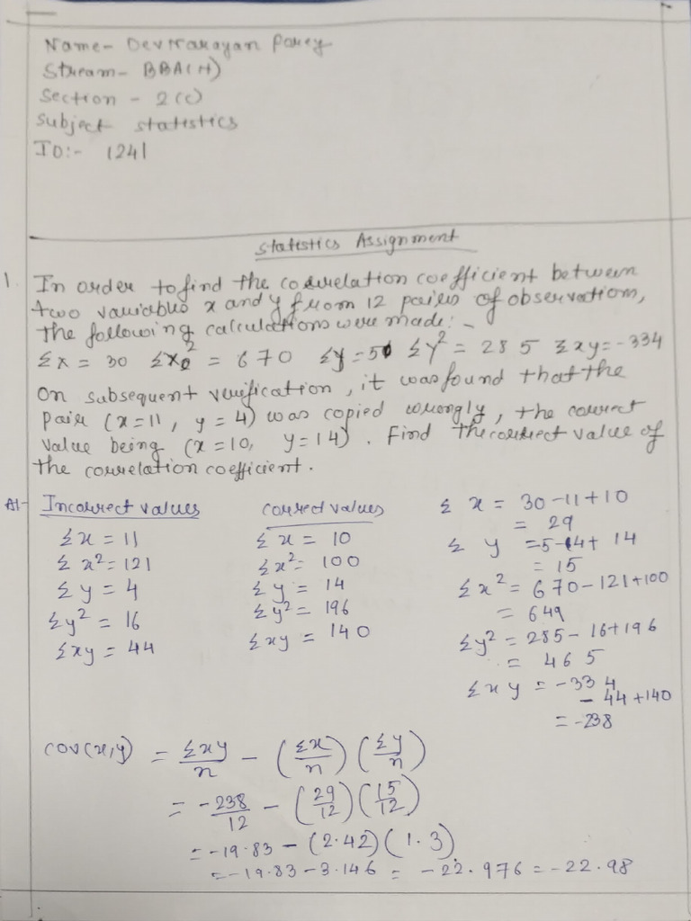 Stats Assignment | PDF