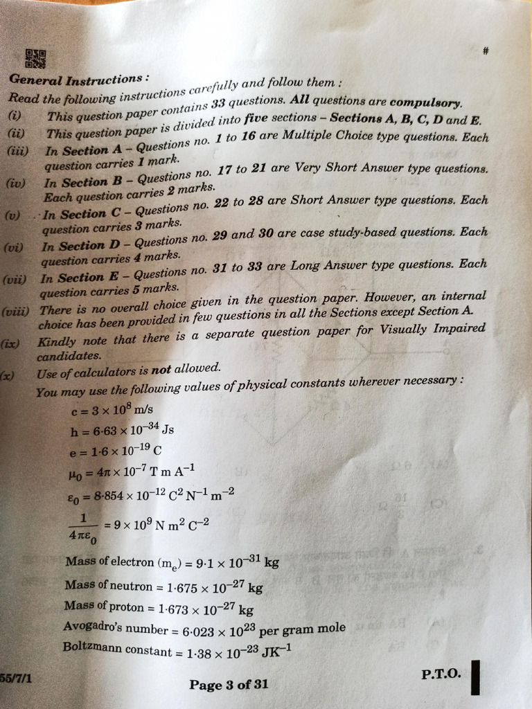 QP Physics Set 1 | PDF