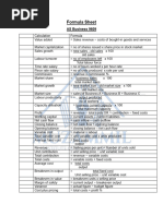 IGCSE Business 0450 Formula Booklet | PDF | Gross Margin | Net Income