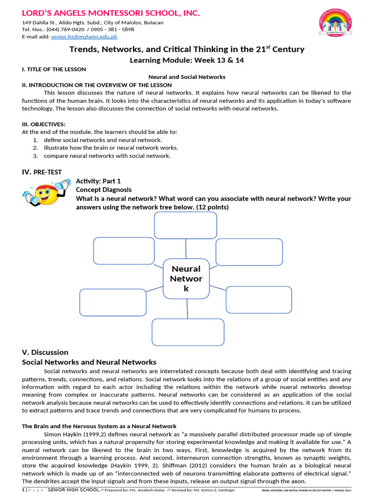 SPECIALIZED Trends, Net and Crit Thinking Module 13-14 | PDF | Neuron | Nervous System