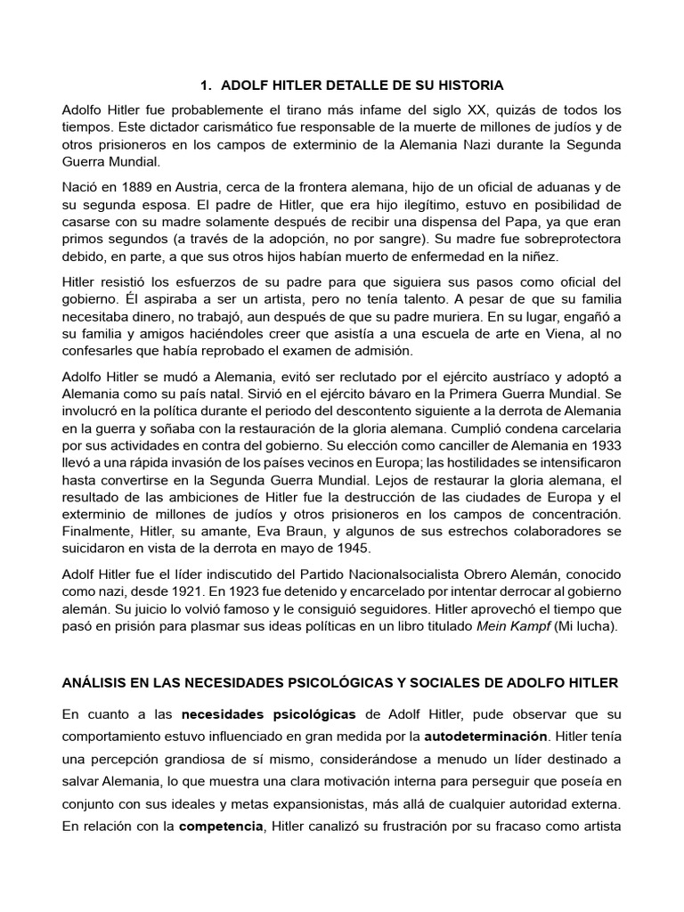 Adolf Hitler: Historia y legado | PDF | Adolf Hitler | Alemania nazi