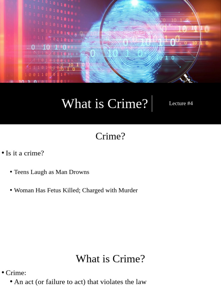 Understanding Crime: Definitions & Perspectives | PDF | Crime ...