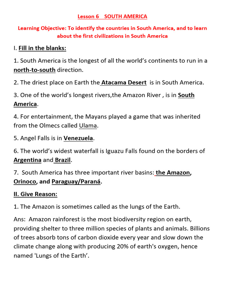 L-6 South America-Notes | PDF