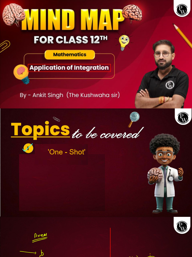 Application of Integration - Class Notes - Class 12th Mind Map Series | PDF