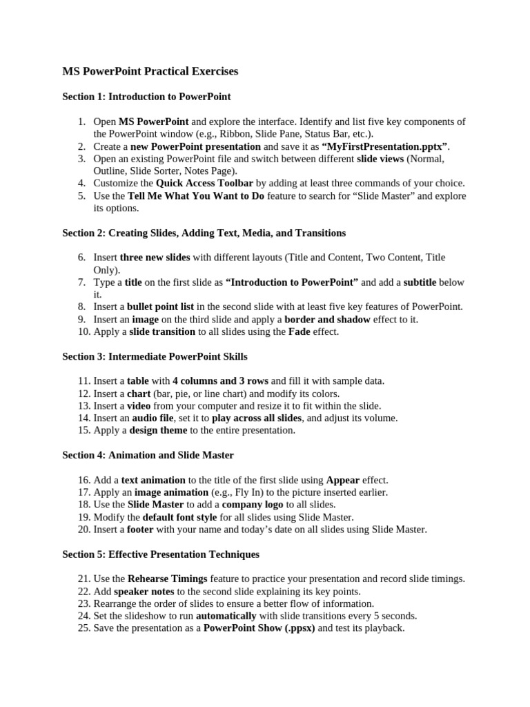 PowerPoint Practical Exercise-2 | PDF