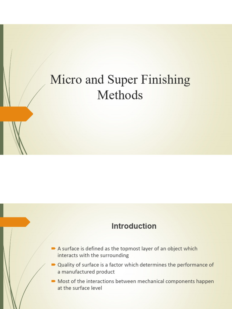 Micro and Super Finishing Techniques | PDF | Abrasive | Grinding ...