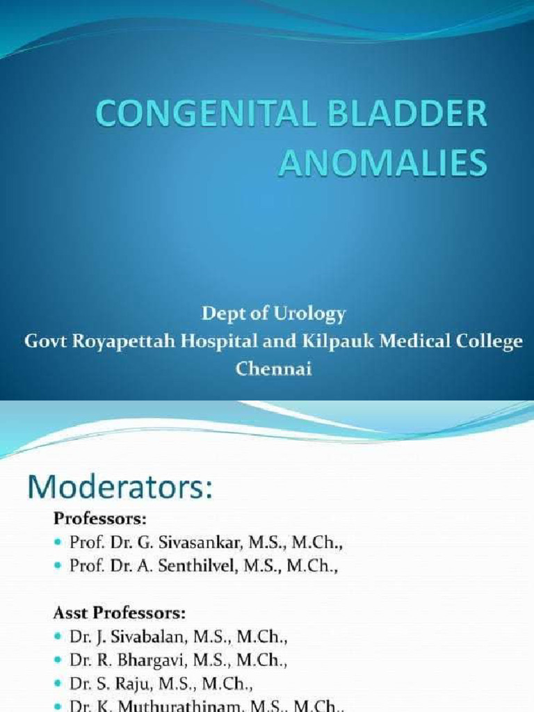 Urinary Bladder Anomalies Congenital | PDF