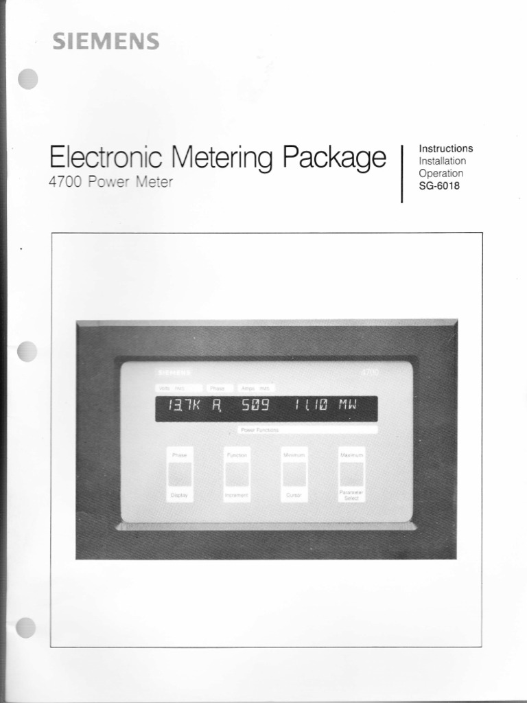Siemens Allis SG 6018 Electronic Metering Package | PDF ...