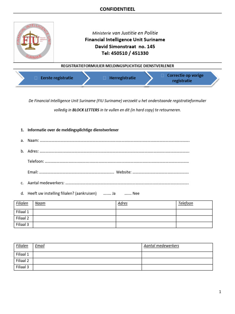 Registratieformulier-Fiu-Suriname-Aangepaste-Versie-Feb 2022 | PDF