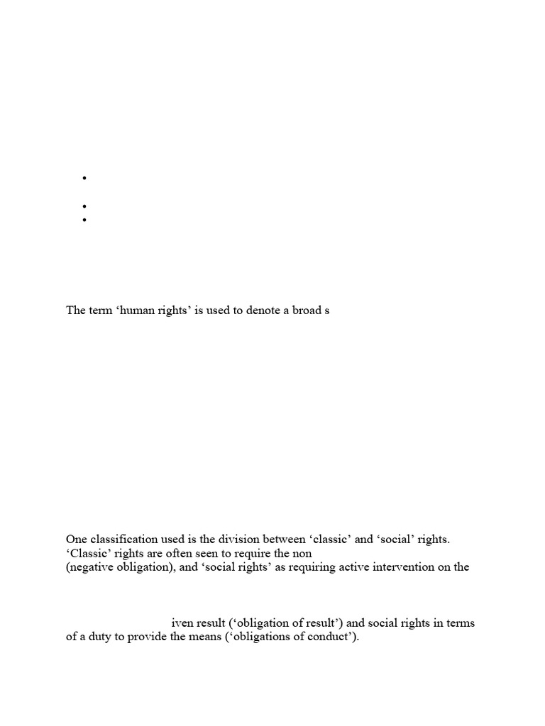 Classification of Human Rights | PDF | Rights | Human Rights