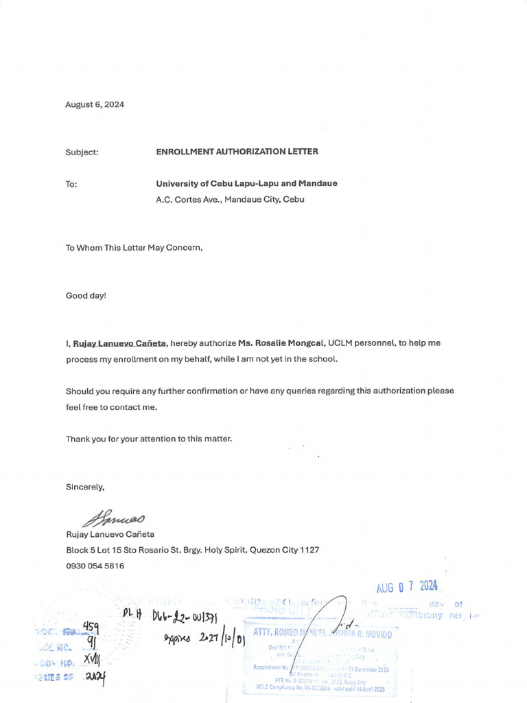 Authorization Letter | PDF