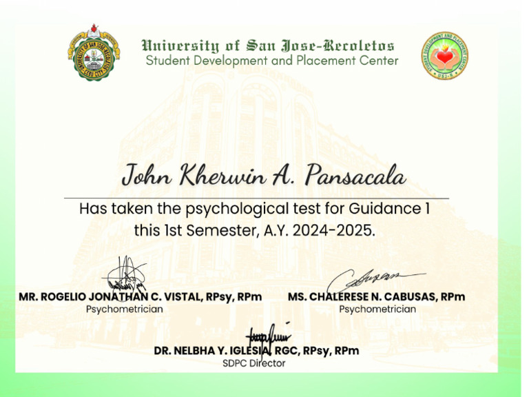 Psychological Test Certification | PDF