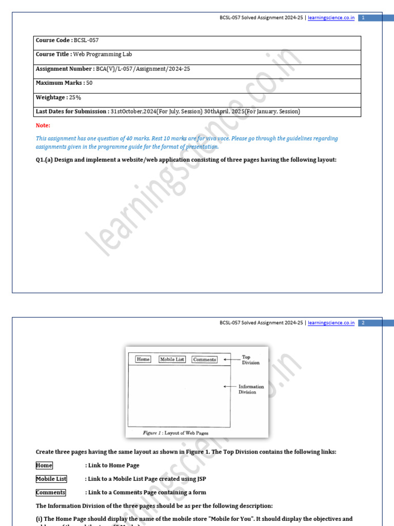 BCSL057 Solved Assignment 2024-25 @BCAcrackers | PDF | Databases ...