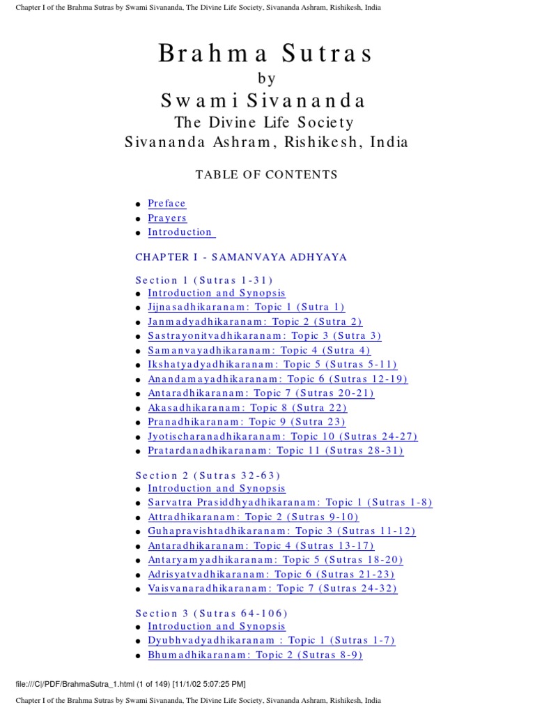 Brahma Sutra | PDF