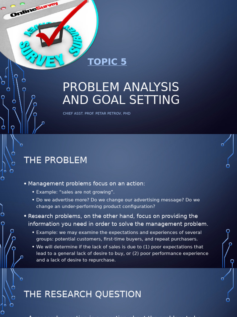 Topic 5 - Problem Analysis and Goal Setting | PDF | Screening (Medicine ...