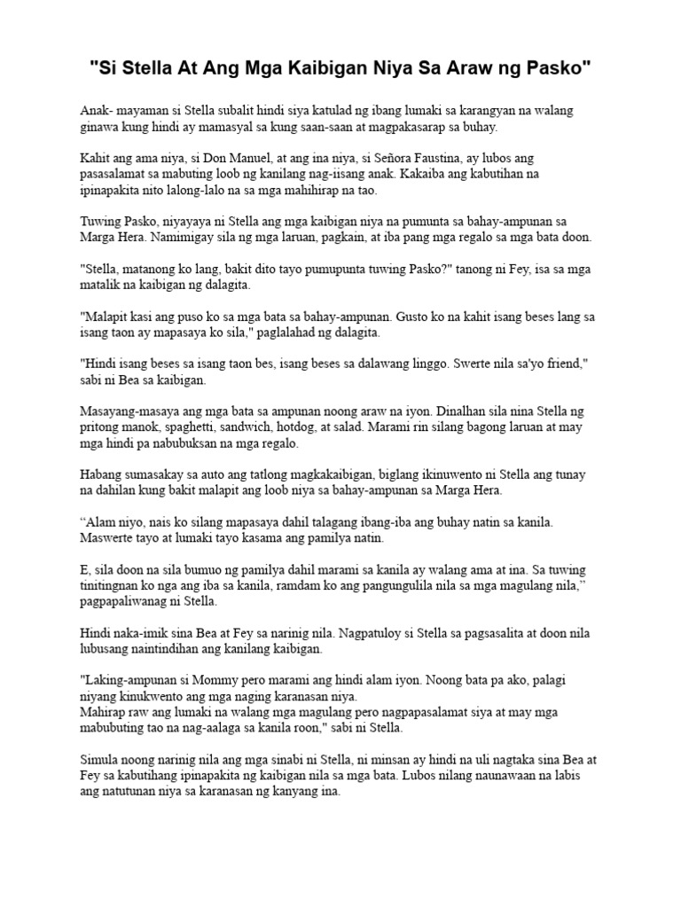 Si Stella at Ang Mga Kaibigan Niya Sa Araw NG Pasko | PDF