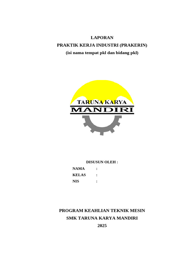 Format Laporan Prakerin SMK TKM 2025 | PDF