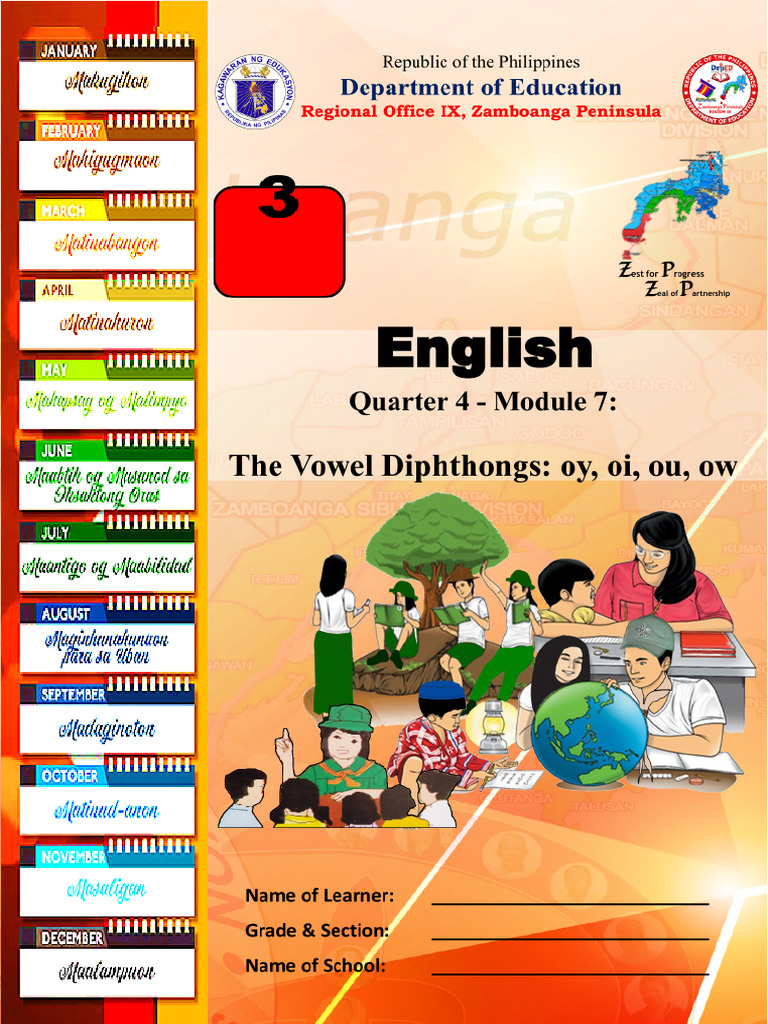 English3 q4 Mod7 Thevoweldiphthongsoyoiouowv1 | PDF | Vowel | Phonetics