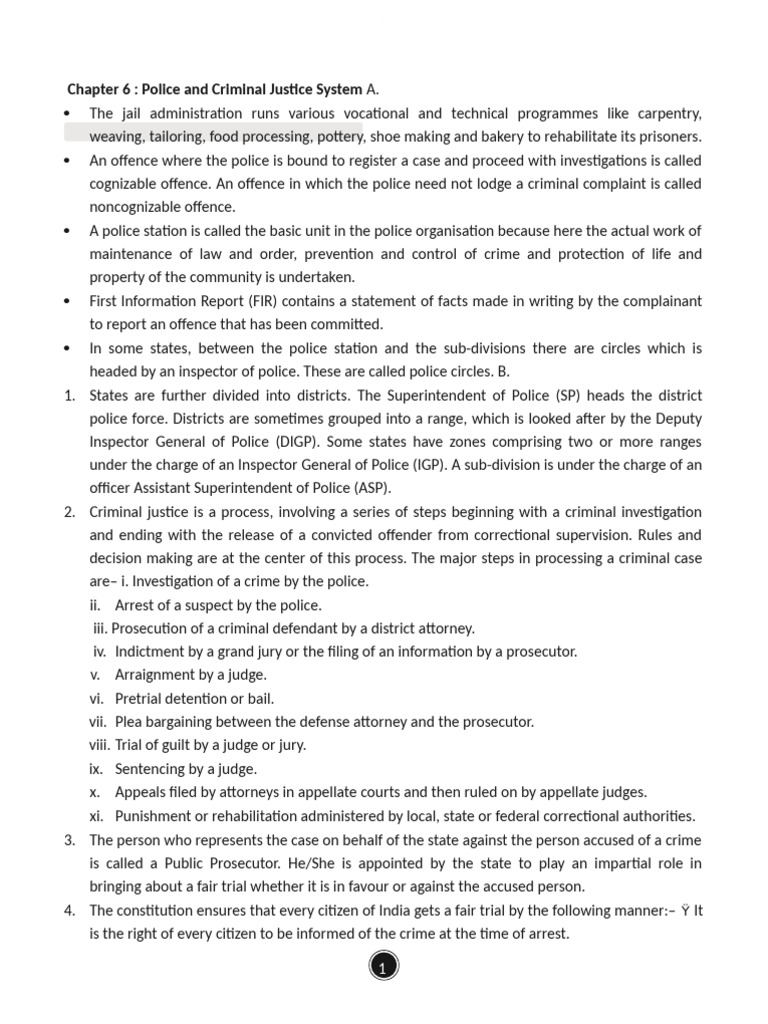 sst chapter 6 civics | PDF | Prosecutor | Police