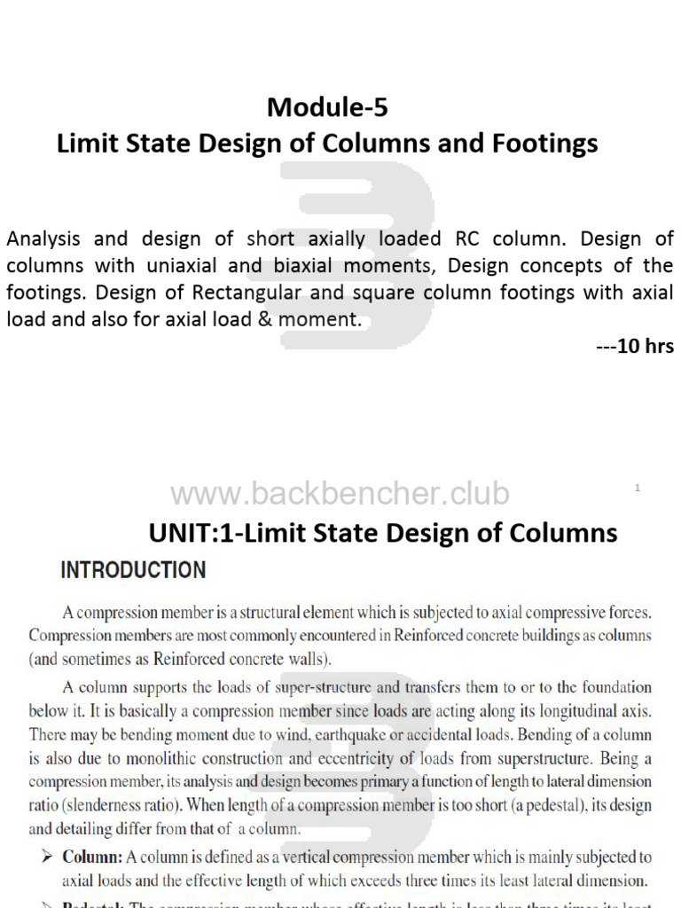 RCC Module-5 Backbencher.club | PDF | Mechanics | Mechanical Engineering