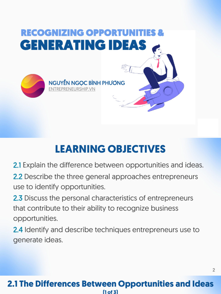 Recognizing Opportunities and Generating Ideas | PDF | Entrepreneurship ...