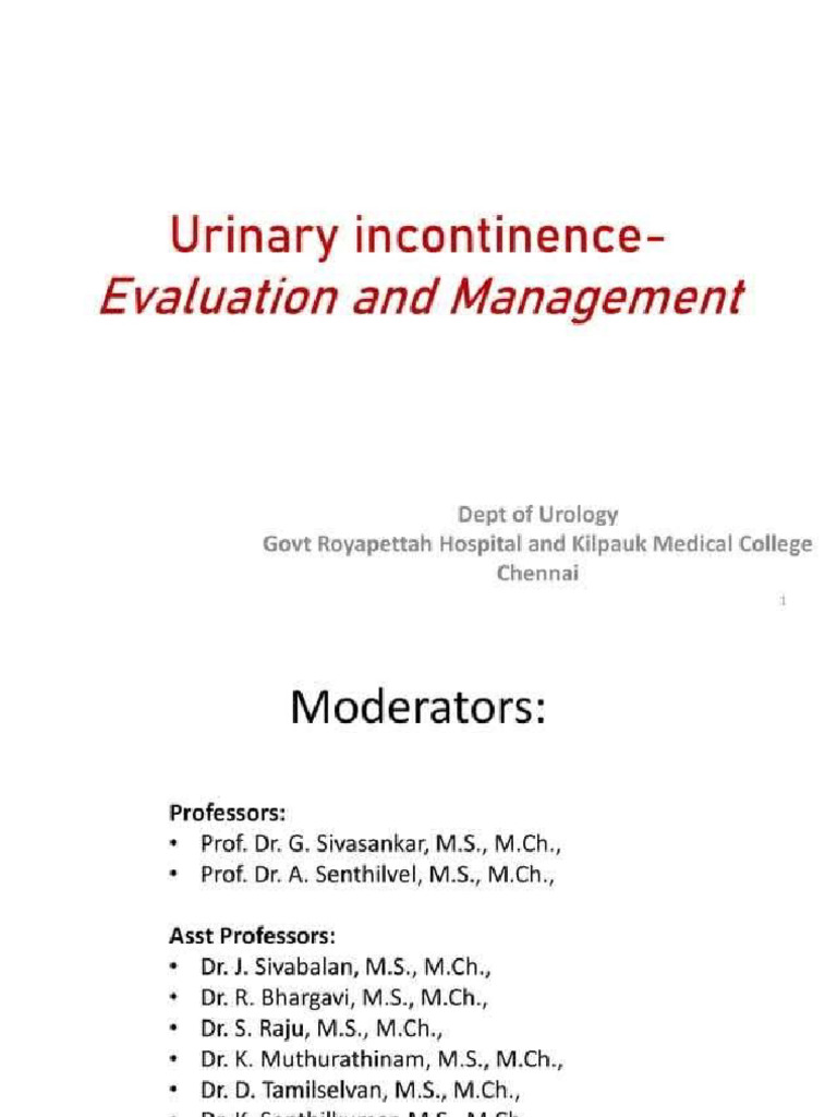 Uro Gynacology - Ui - Evaluation & Management | PDF