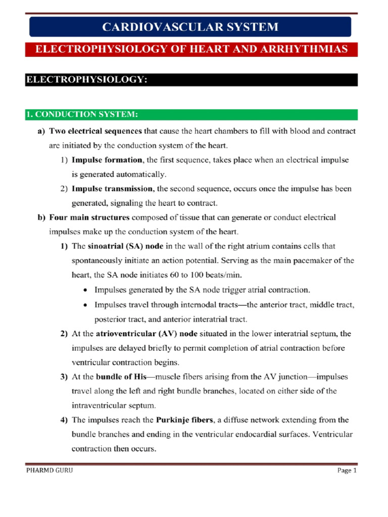Electrophysiology of Heart | PDF