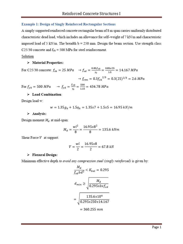 Design Examples of RC Beams | PDF | Beam (Structure) | Building Materials