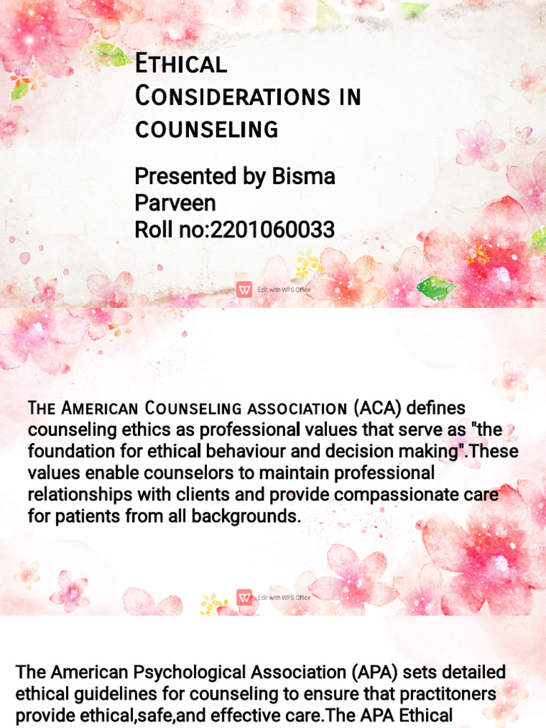 Ethical Guidelines in Counseling | PDF | Counseling Psychology ...