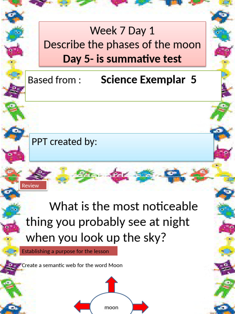 Phases of The Moon Lesson Week 7 Quarter 4 | PDF | Moon | Tropical Cyclones