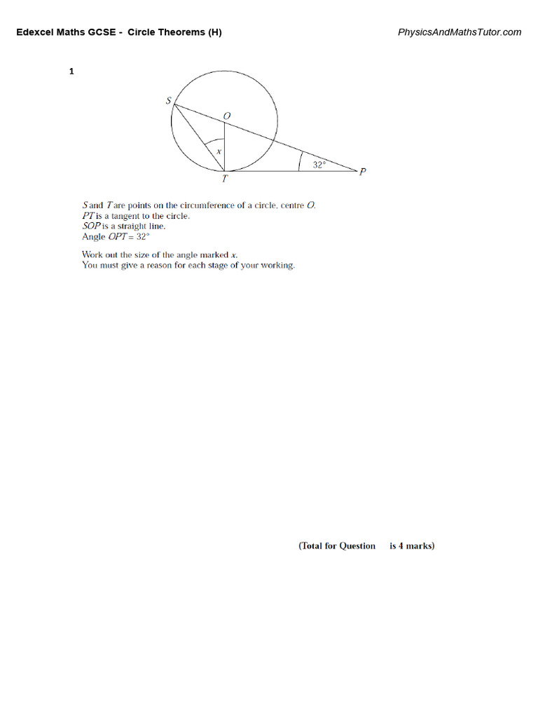 Edexcel GCSE Circle Theorems Guide | PDF