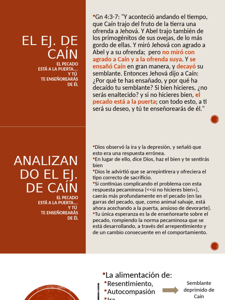 Semblante Decaído de Caín y Pecado | PDF | Creencia religiosa y doctrina