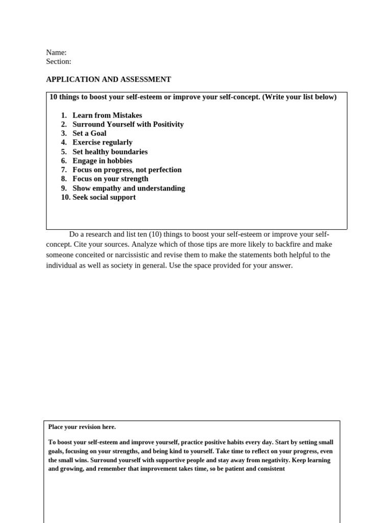 Boosting Self-Esteem: Key Strategies | PDF