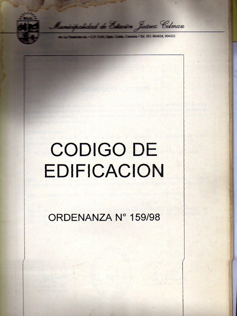 Ordenanza 159-98 Codigo de Edificacion | PDF