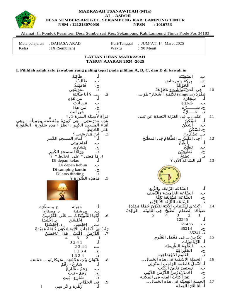 BAHASA ARAB KELAS 9 | PDF