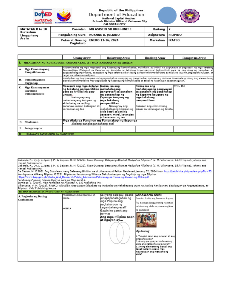 Fil7-Q3-Aralin 2 | PDF