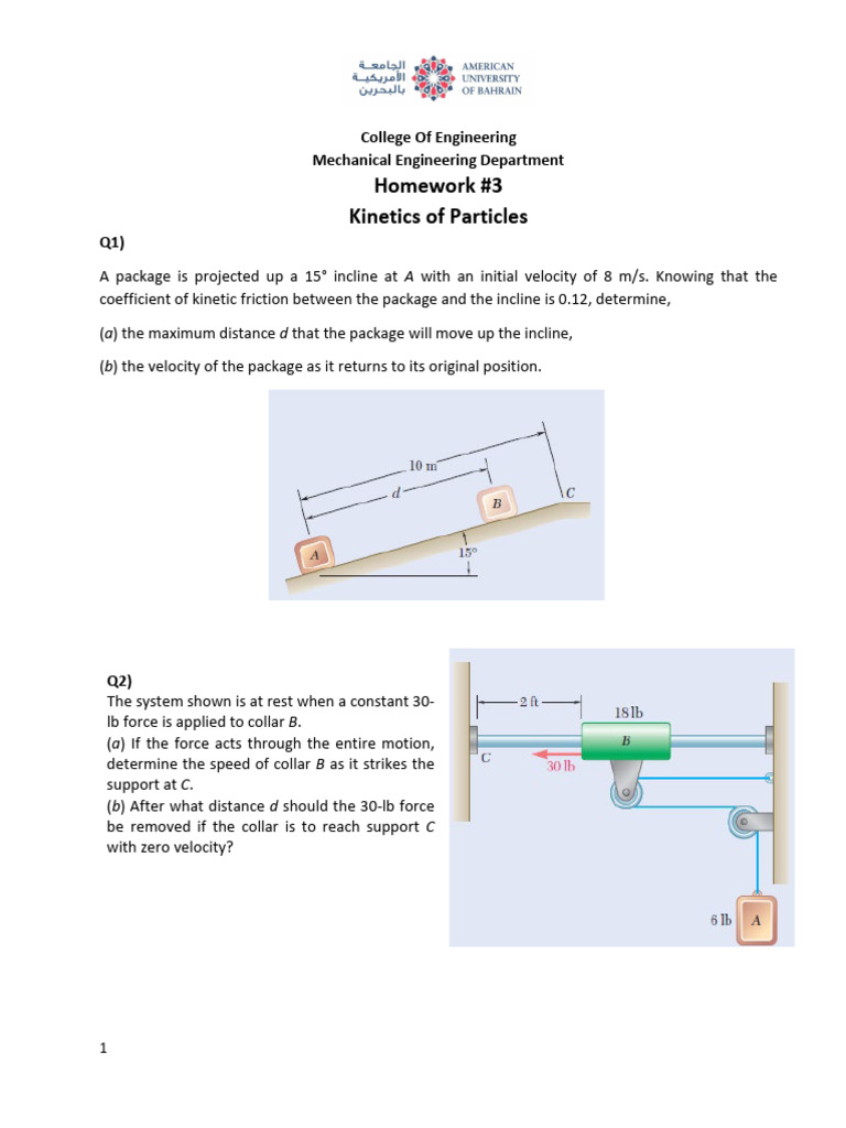 HW 3 | PDF | Force | Friction
