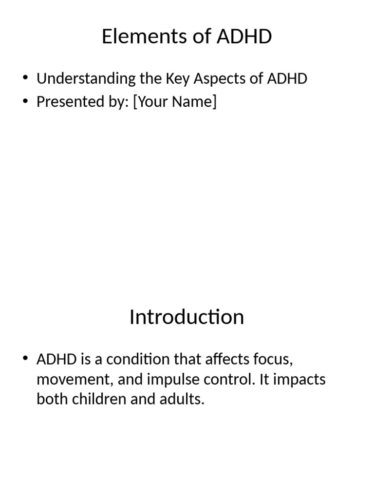 ADHD Presentation | PDF