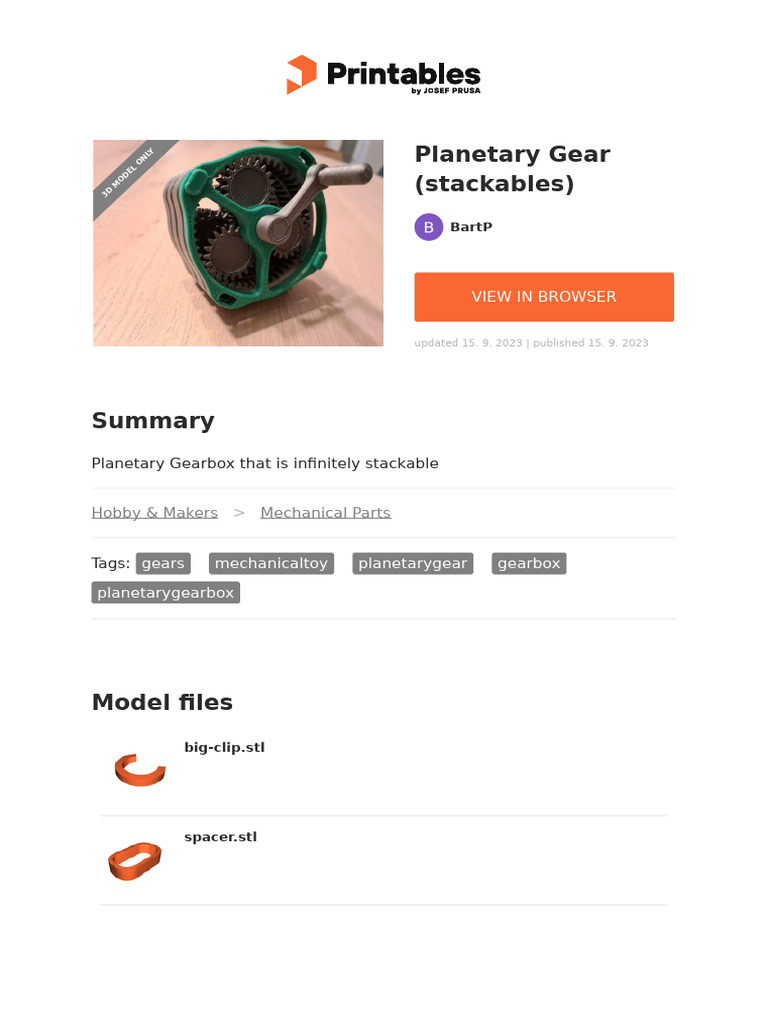 Planetary Gear Stackables | PDF