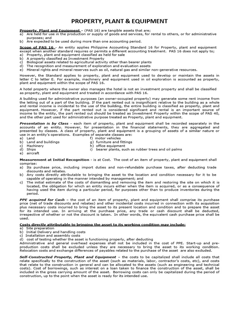 PPE and Intangible Assets | PDF | Depreciation | Expense