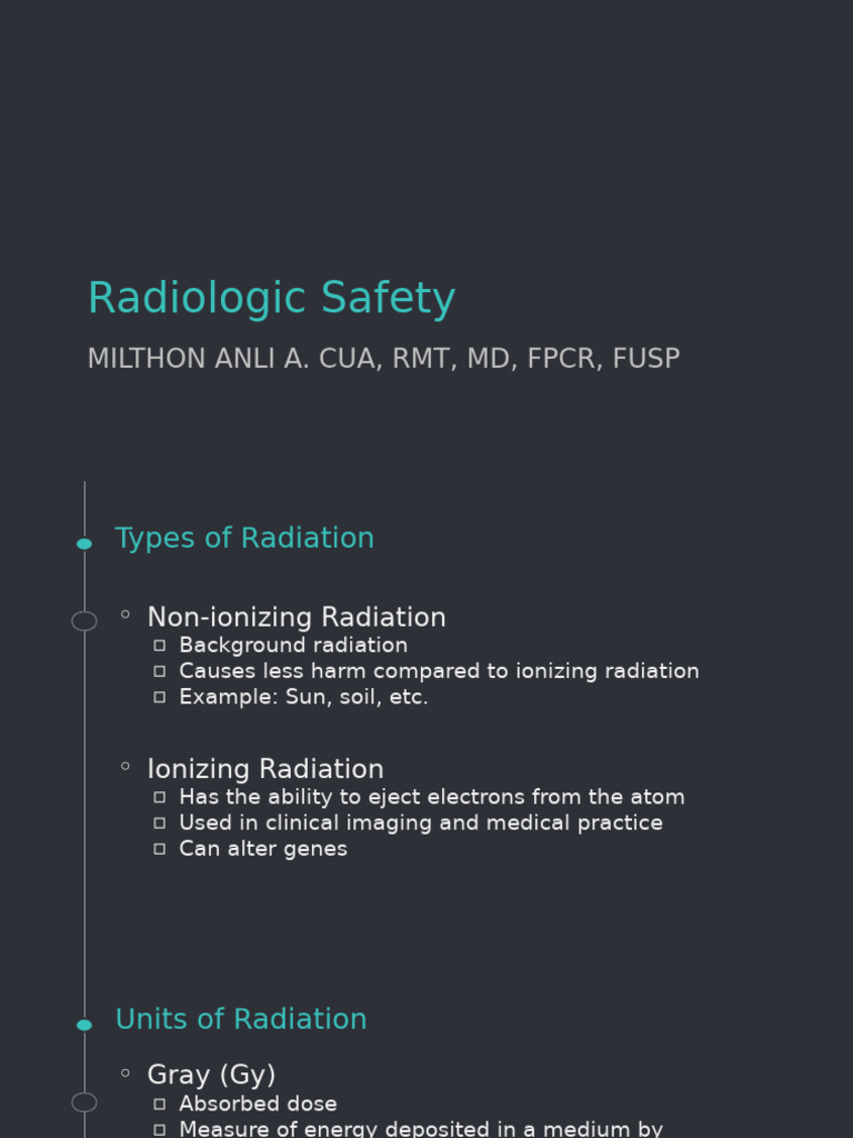 RADIATION SAFETY Lecture | PDF | Absorbed Dose | Medical Ultrasound