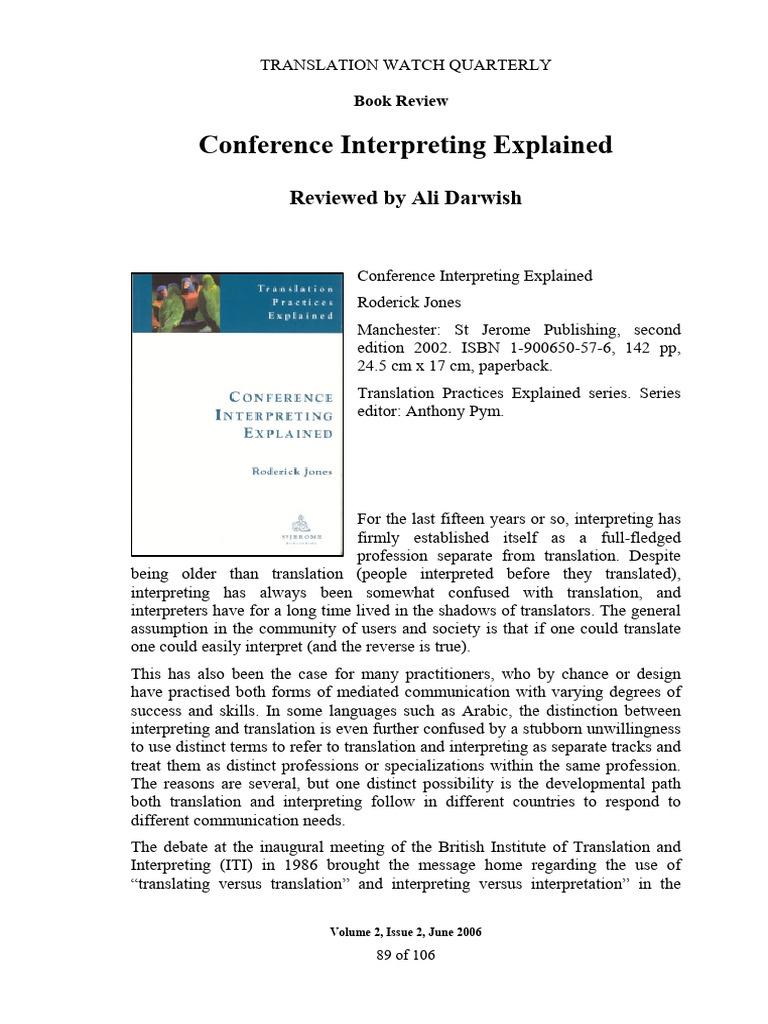 Conference Interpreting Explained | PDF | Language Interpretation | Translations